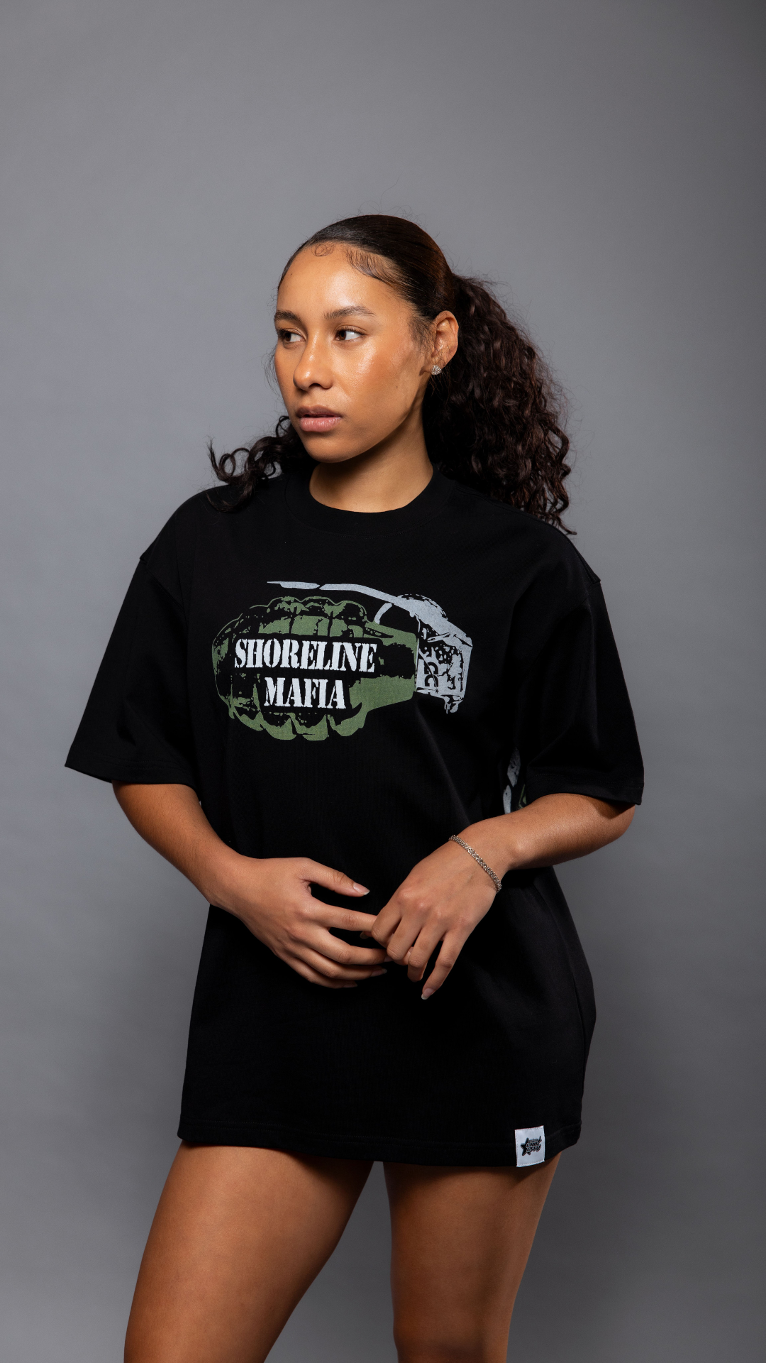 CAP CITY X SHORELINE MAFIA BLACK GRENADE "BACK IN BIDNESS" TEE - UNISE
