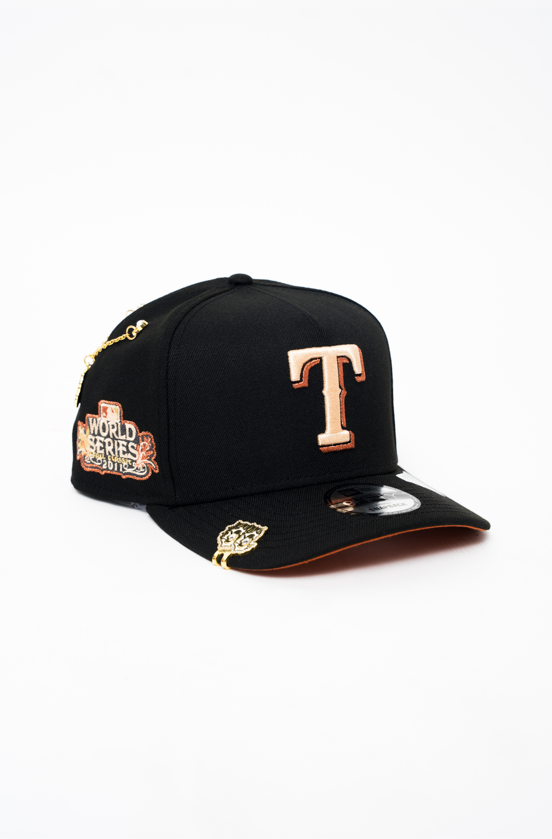 NEW ERA 9FIFTY A-FRAME BLACK TEXAS RANGERS SNAPBACK W/ WORLD SERIES SI