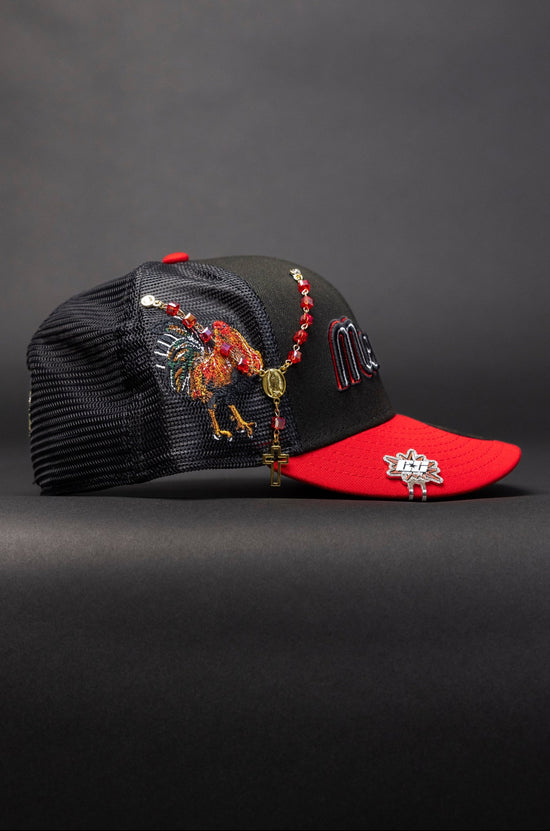NEW ERA EXCLUSIVE 59FIFTY BLACK/RED 2025 WBC MEXICO SCRIPT MESHBACK W/